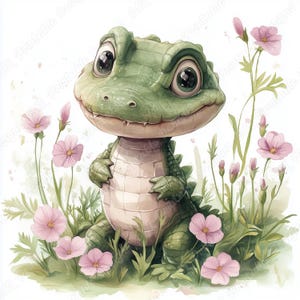 20 Happy Baby Alligator Clip Art, Cute Crocodile Printable Images ...