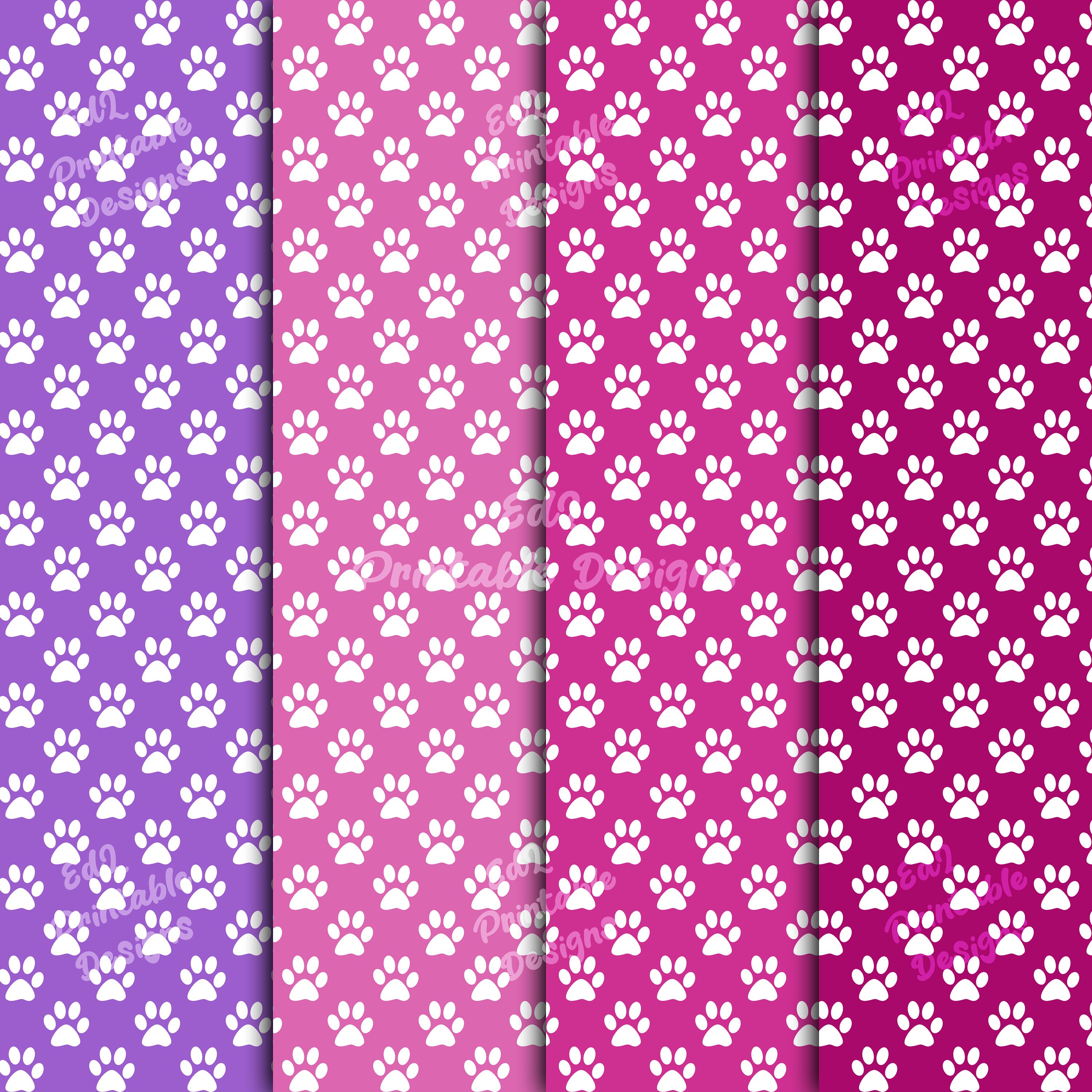 Paw Print Digital Paper Pack Animal Paw Printable Background - Etsy