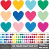 100 Solid Color Heart Clip Art, Rainbow Colorful Love Clipart ...