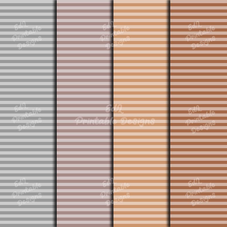 Tinted Stripe Digital Paper Pack, Lines Printable Background, Striped ...