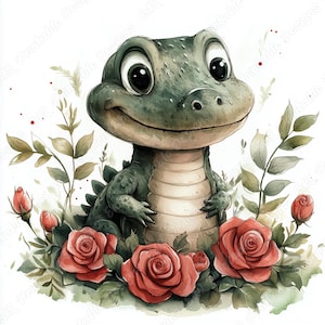 20 Happy Baby Alligator Clip Art, Cute Crocodile Printable Images ...
