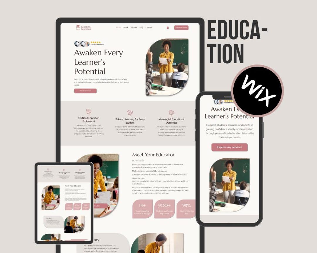 Wix Website Template for Educators: Online Course & Tutoring Site ...