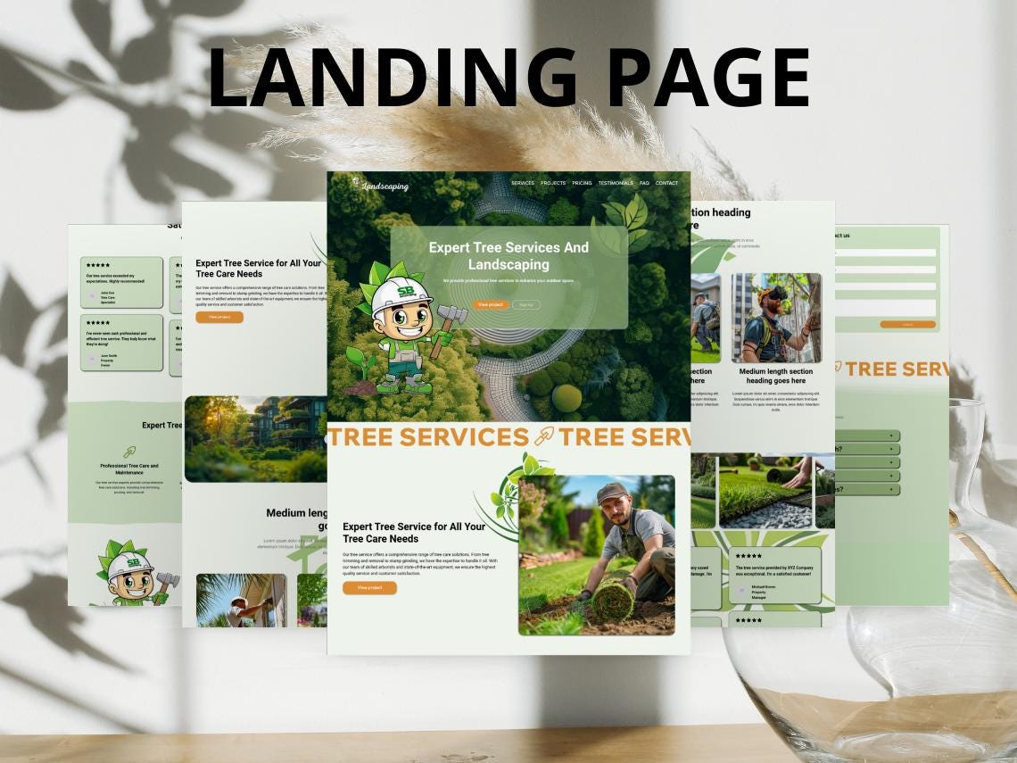 Landscaping Wix Website Template: Tree Service Business - Etsy