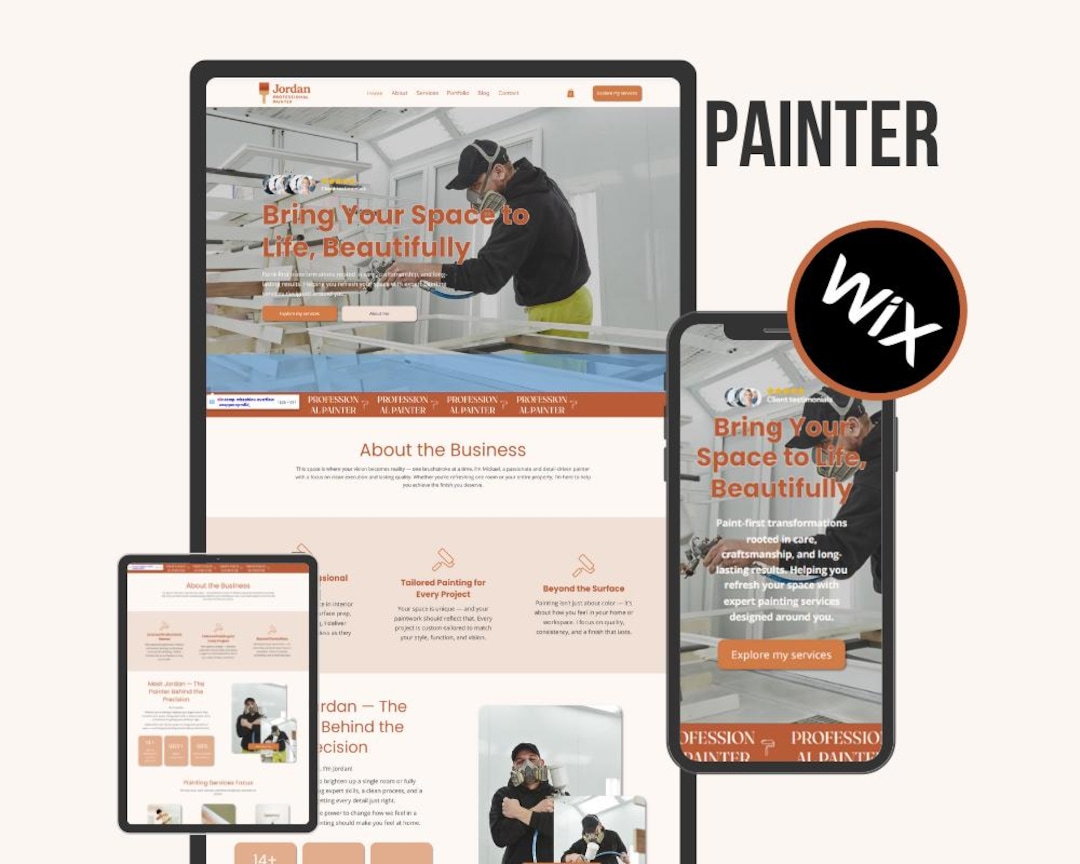 Wix Website Template for Professional Painters | Painting Services ...