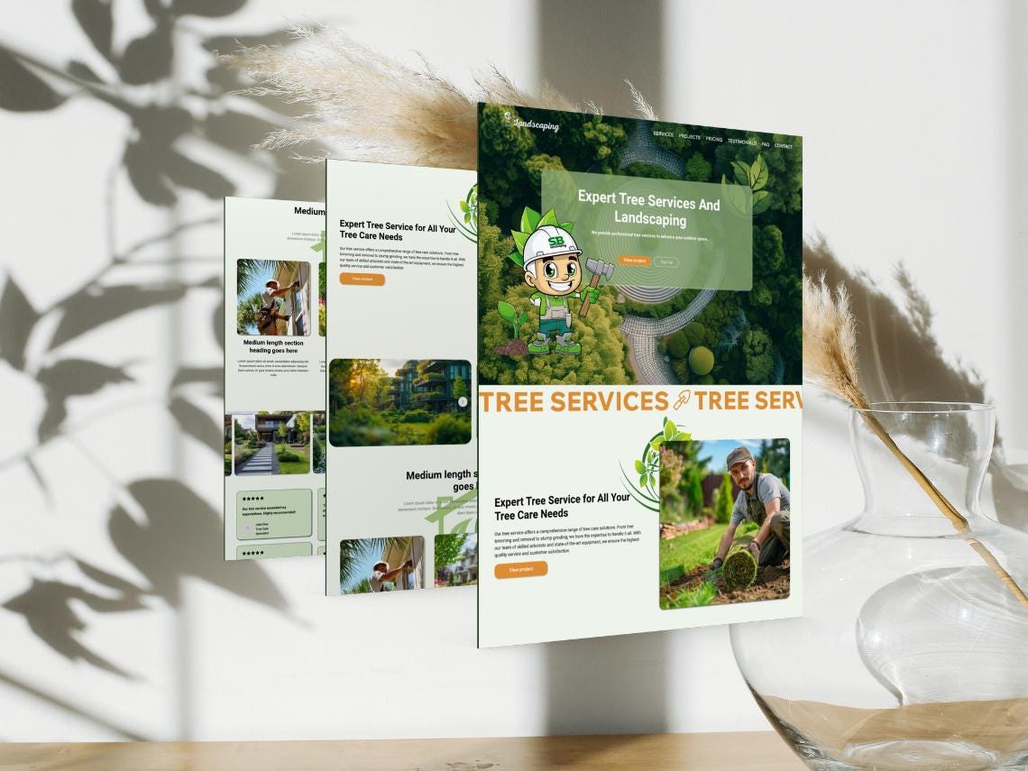 Landscaping Wix Website Template: Tree Service Business - Etsy