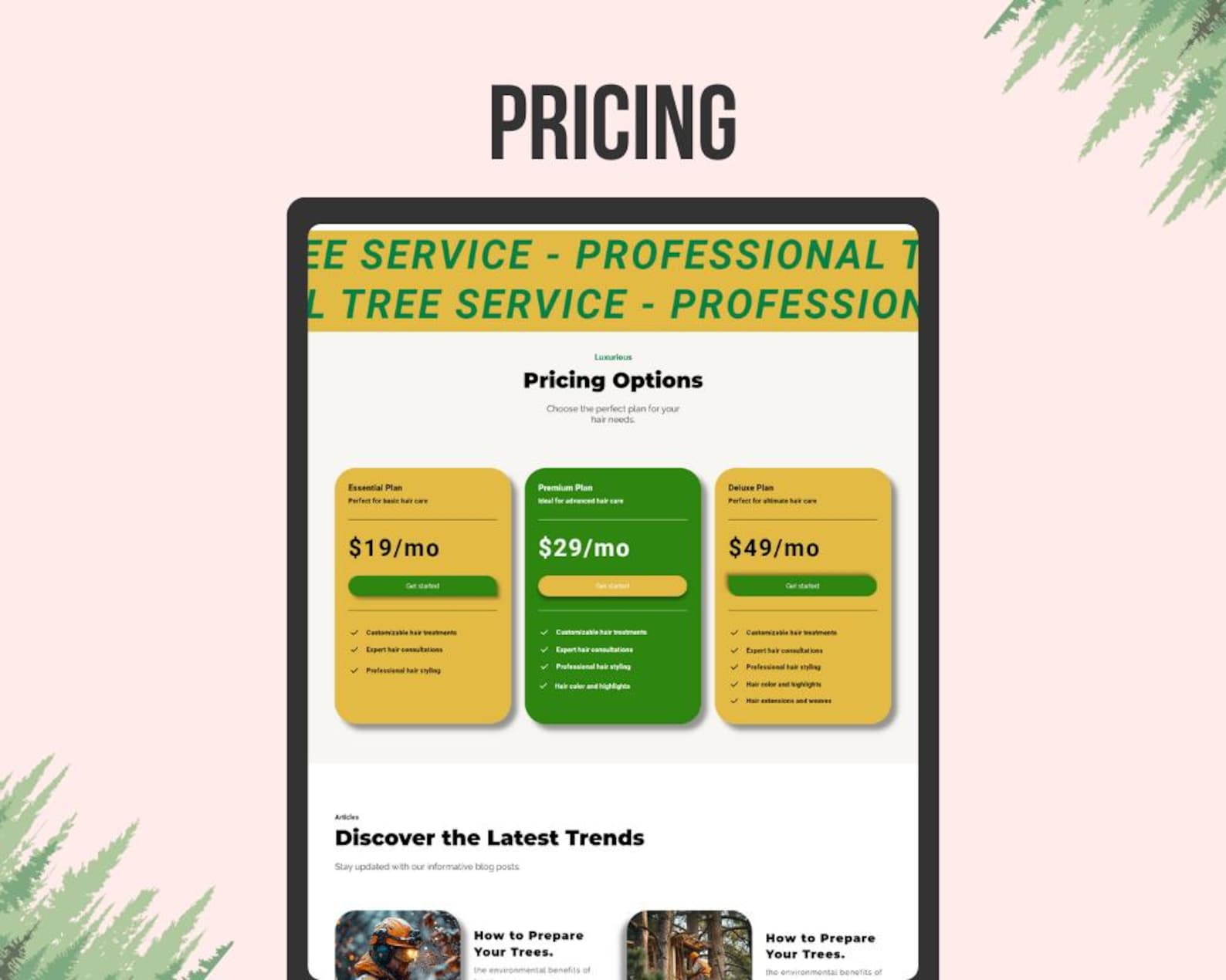 Wix Tree Service Website | Landscaping Services Wix Layout, Gardening ...