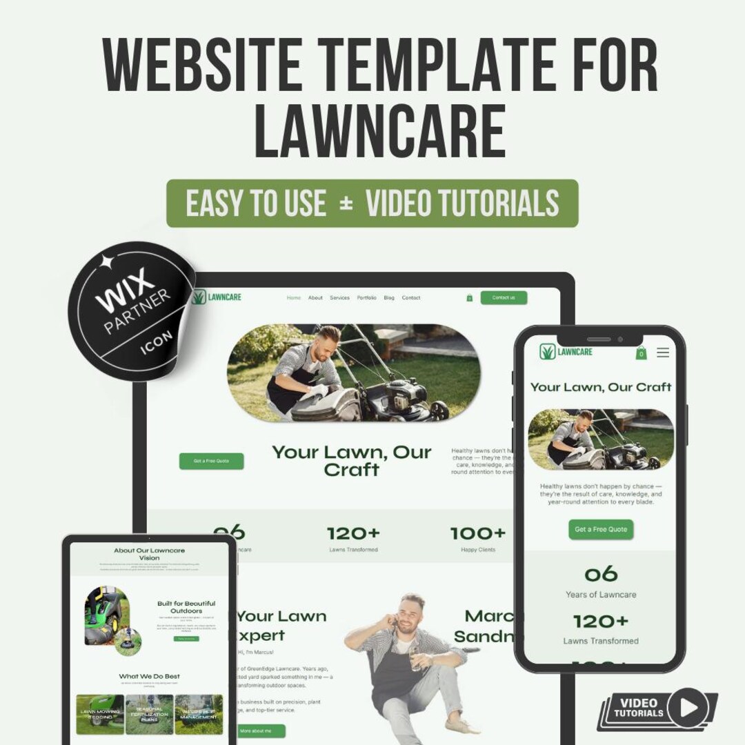 Wix Lawncare Website Template: Landscaping & Gardening Services - Etsy
