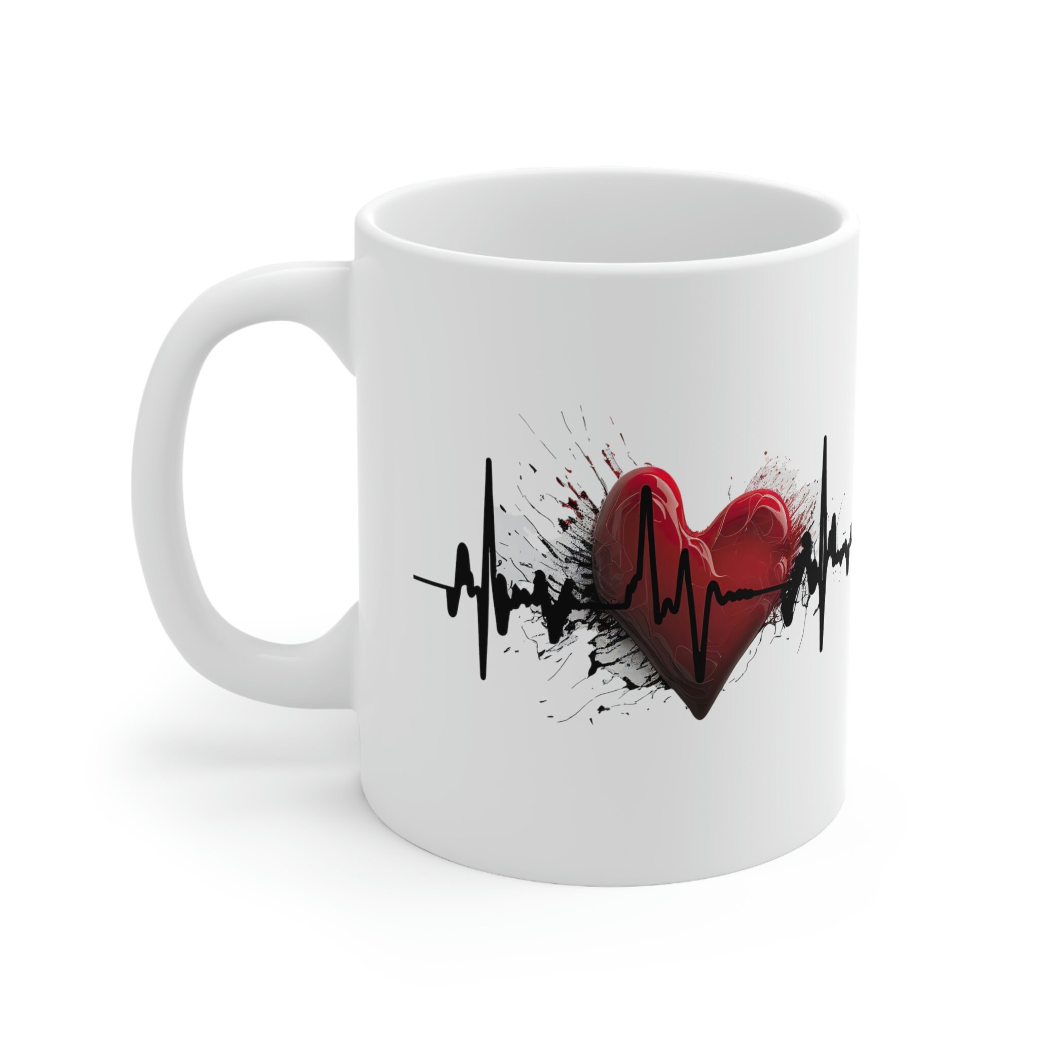 Medical Coffee Mug EKG Heartbeat Abstract Art Doctor Mug Medical ...