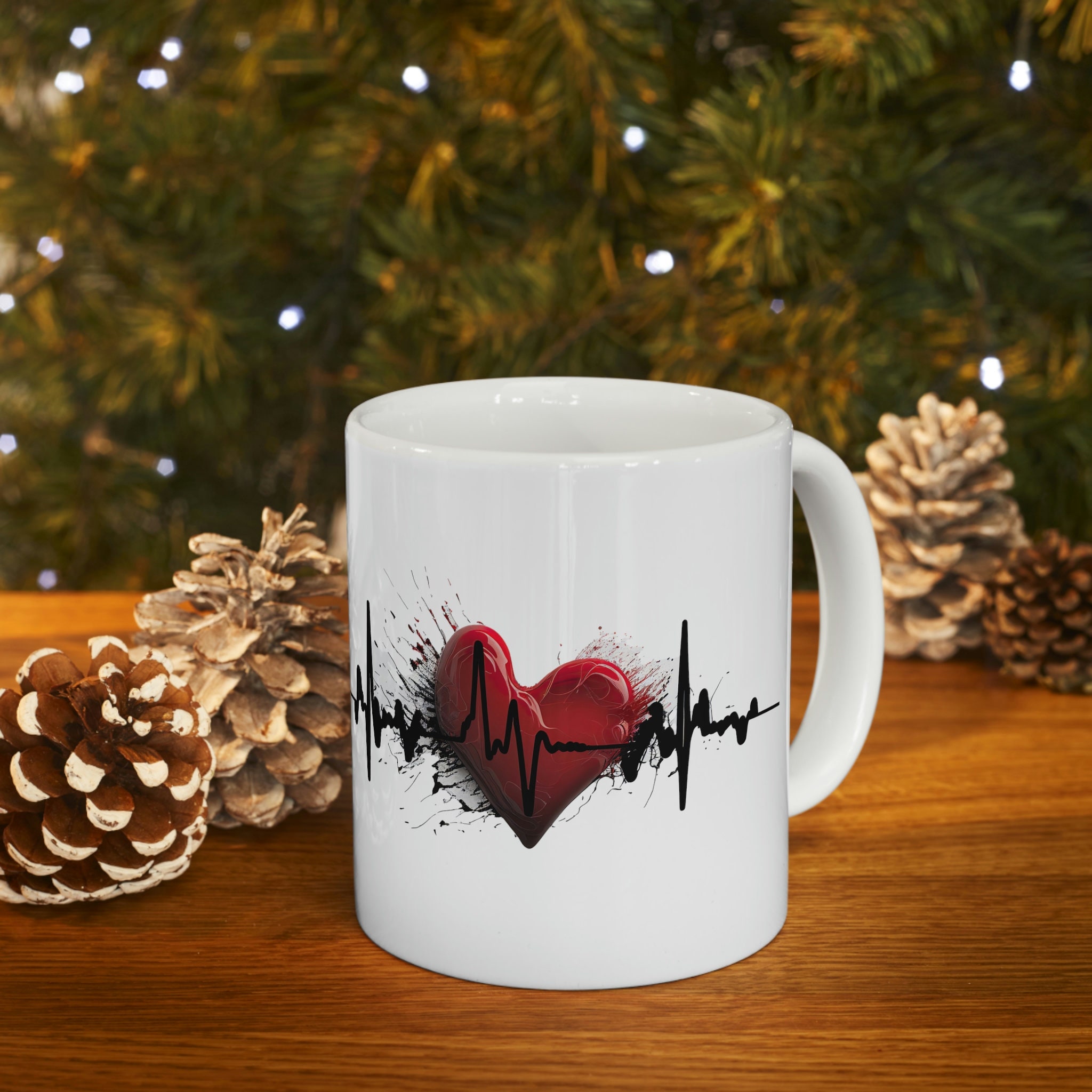 Medical Coffee Mug EKG Heartbeat Abstract Art Doctor Mug Medical ...