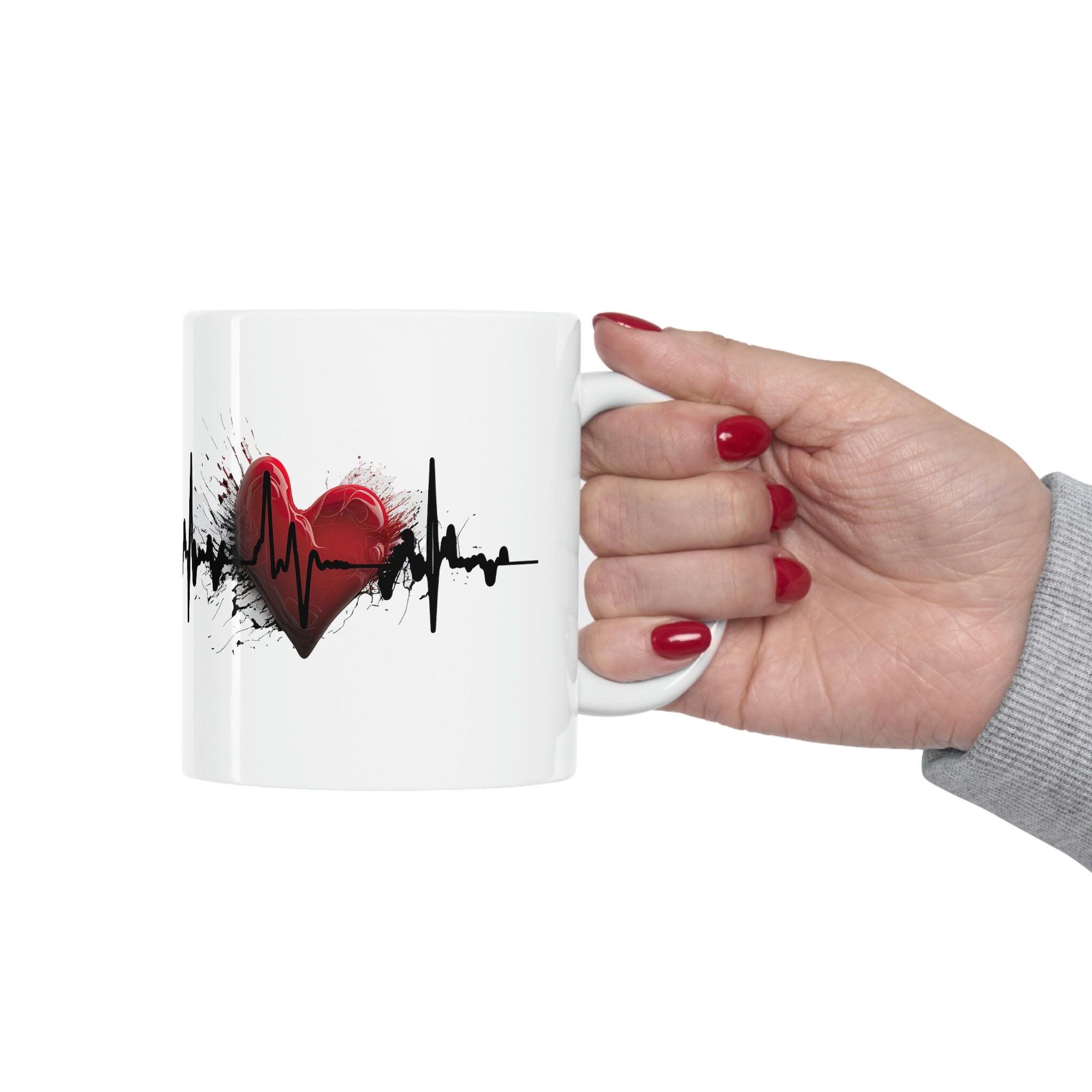 Medical Coffee Mug EKG Heartbeat Abstract Art Doctor Mug Medical ...