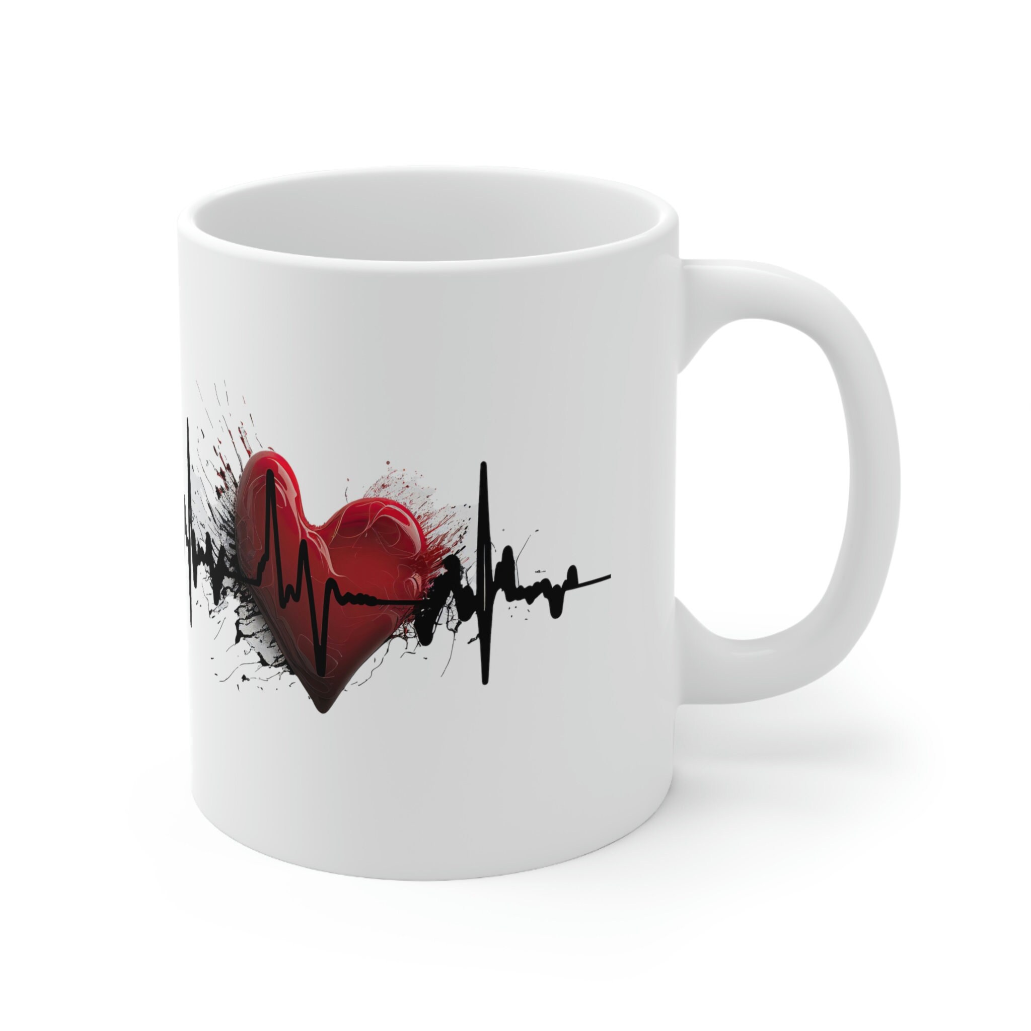 Medical Coffee Mug EKG Heartbeat Abstract Art Doctor Mug Medical ...