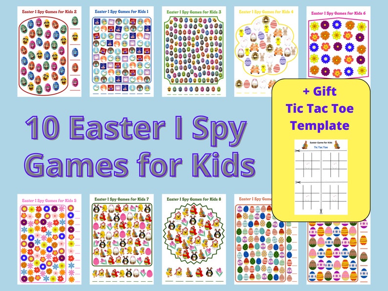 10 Easter I Spy Games for Kids Printable I Spy Templates - Etsy