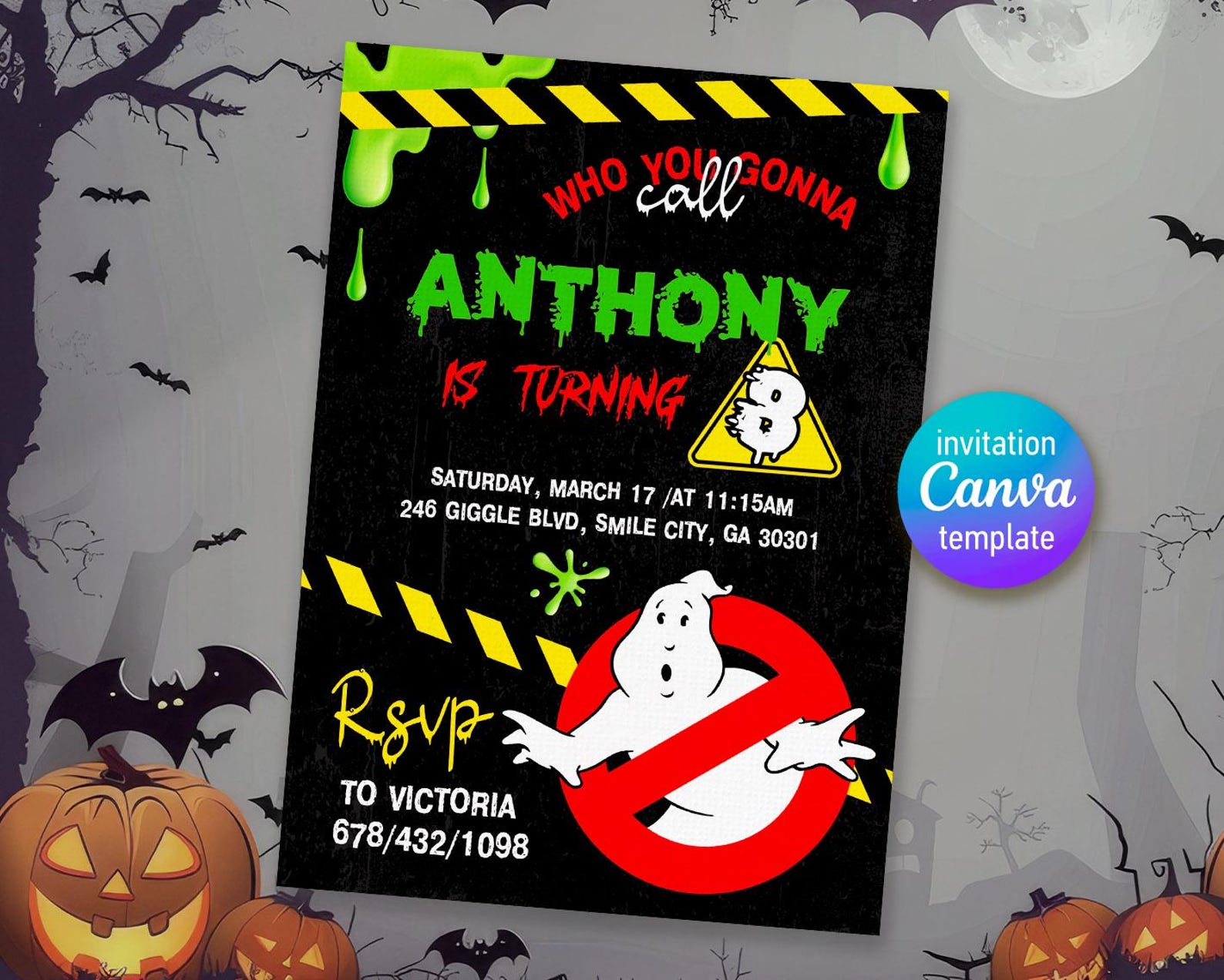 Ghostbusters Birthday Invitation, Printable Editable Invite, Frozen ...