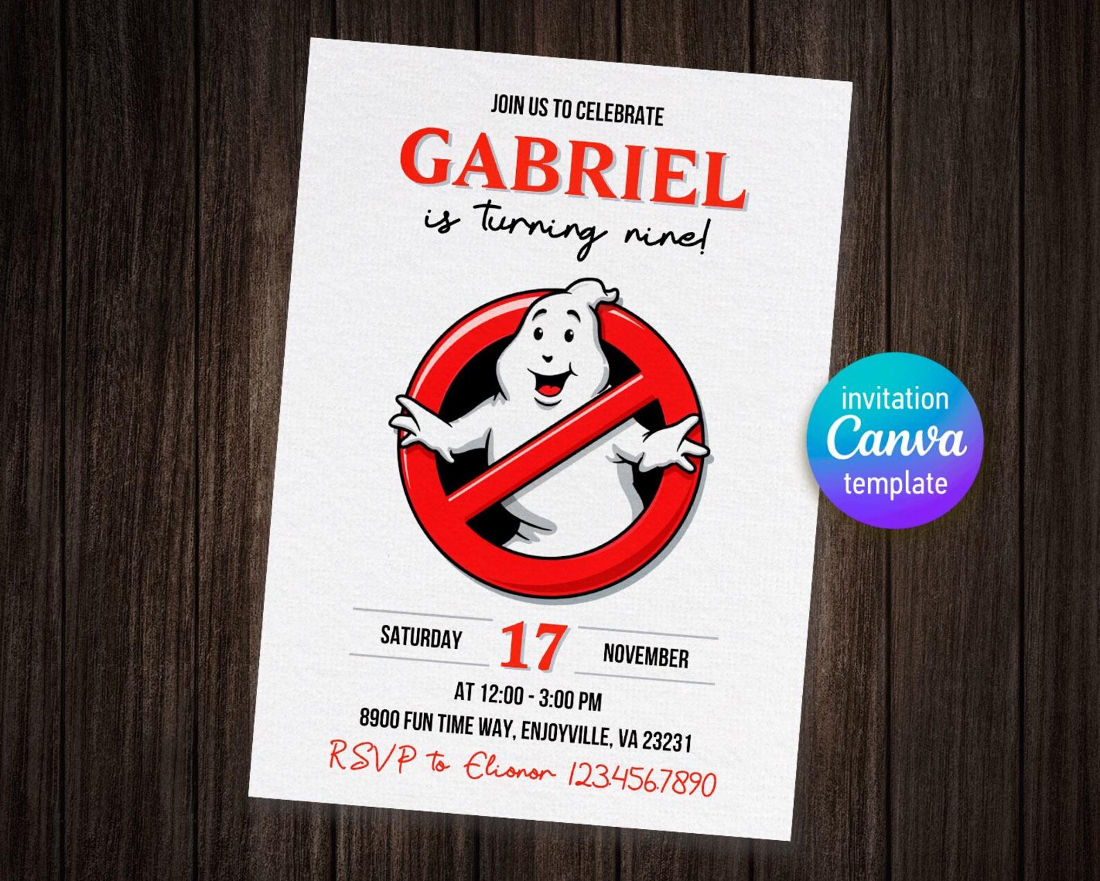 Ghostbusters Birthday Invitation, Printable Editable Invite, Frozen ...
