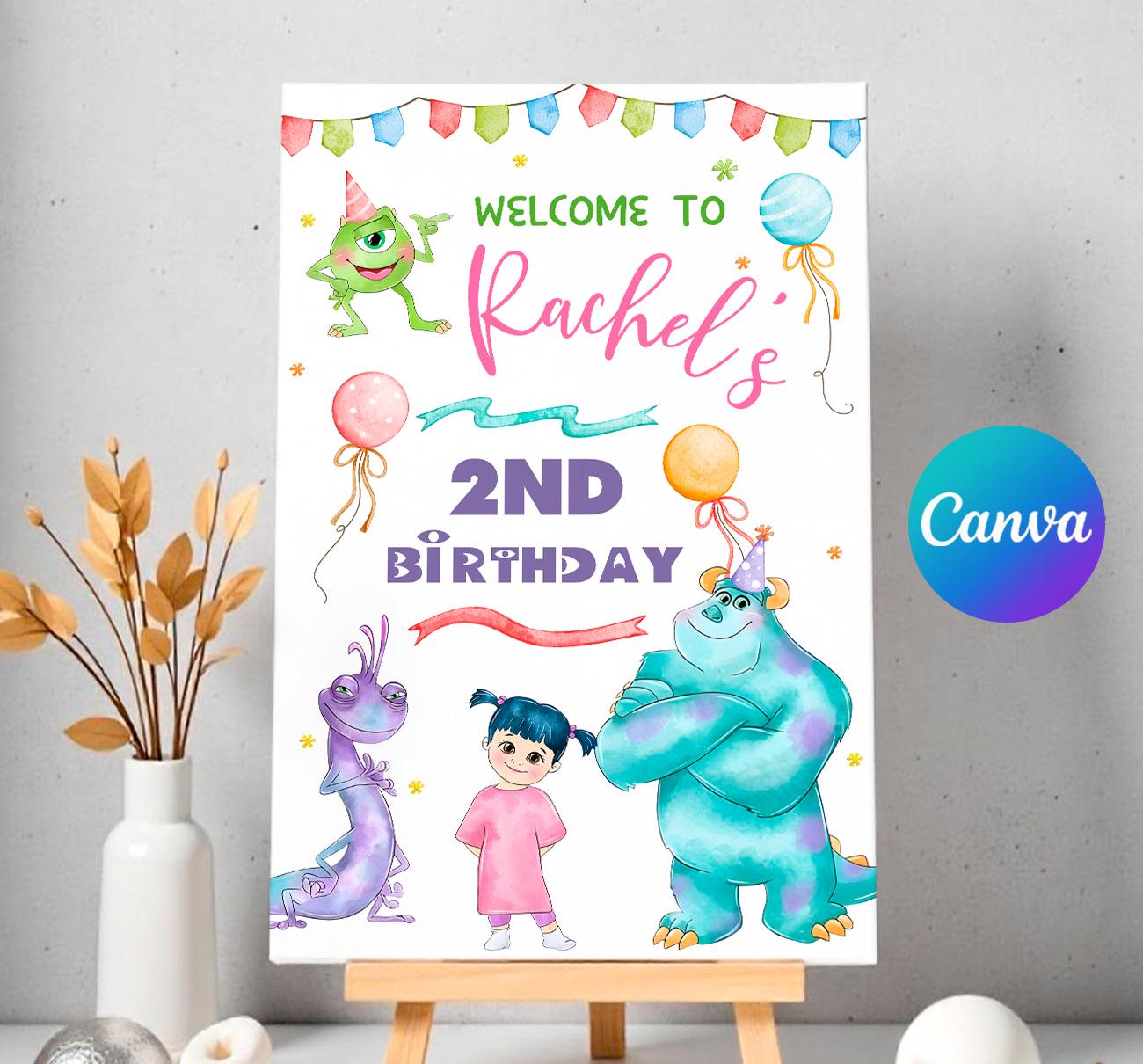 Monster Inc Printable Welcome Sign Template, Monsters University ...