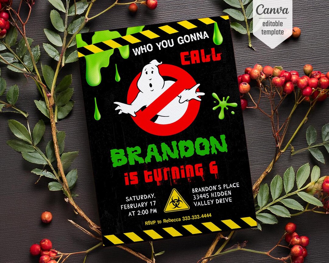 Ghostbusters Birthday Invitation, Printable Editable Invite, Frozen ...
