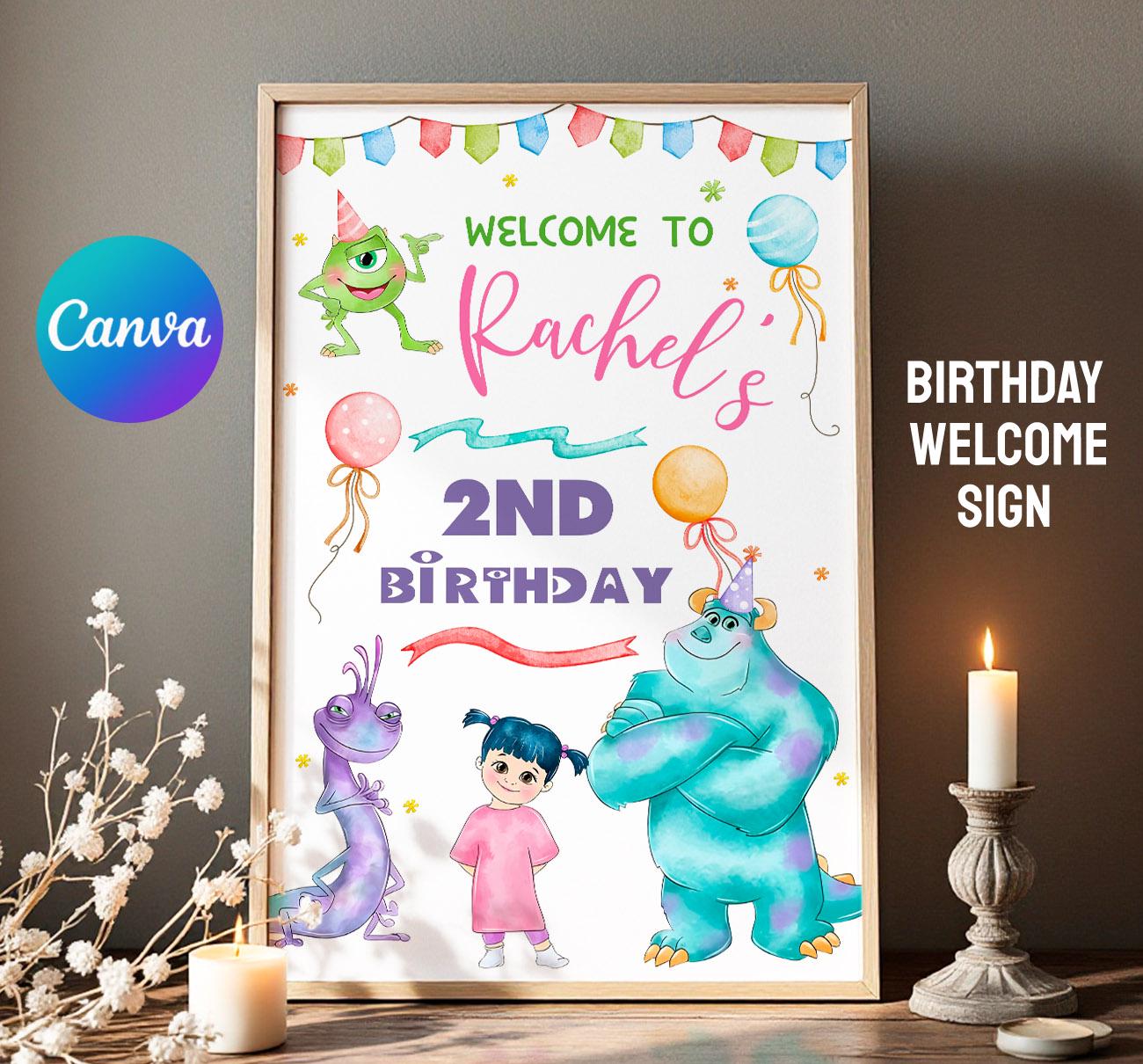 Monster Inc Printable Welcome Sign Template, Monsters University ...