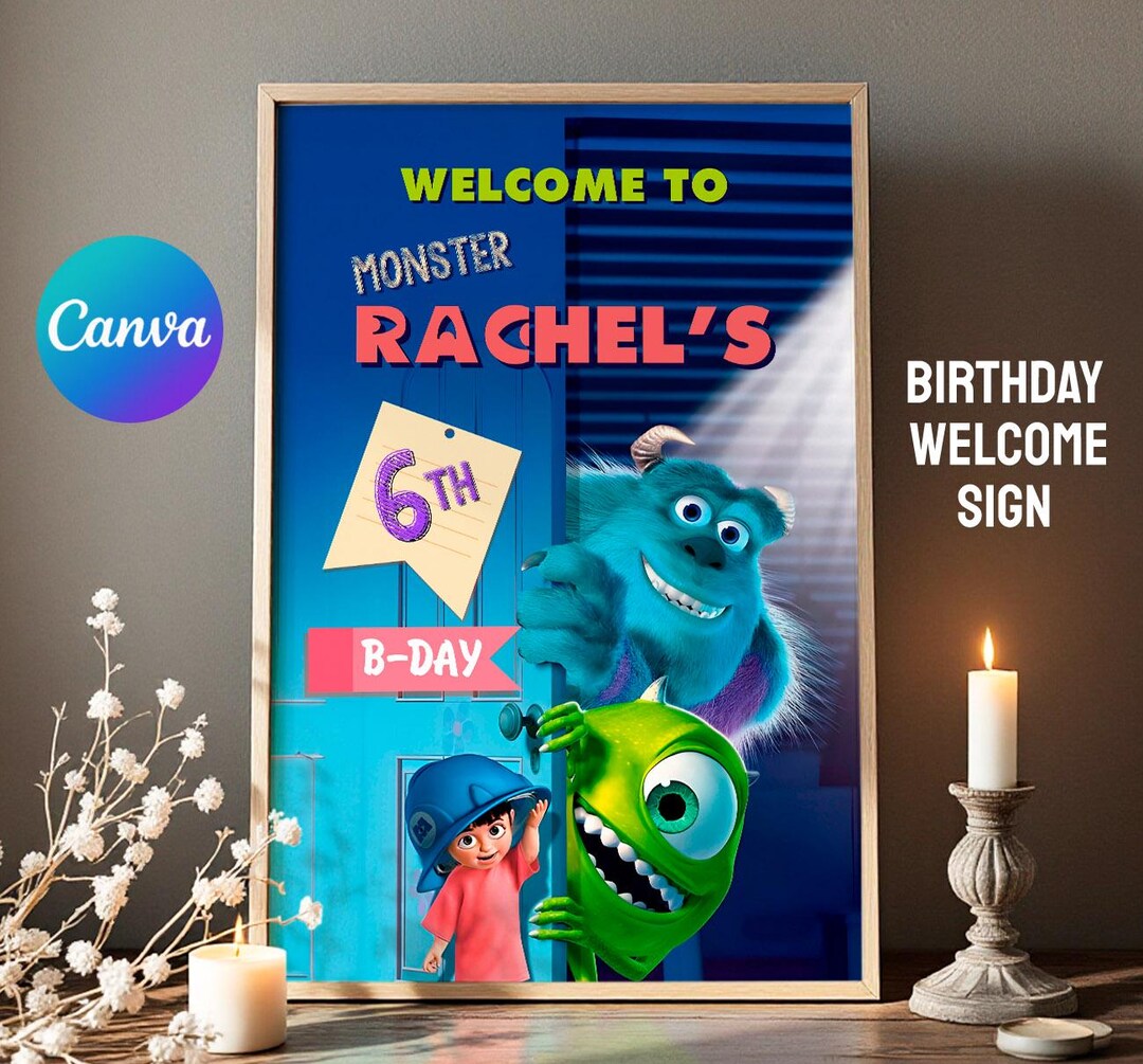 Monster Inc Printable Welcome Sign Template, Monsters University ...