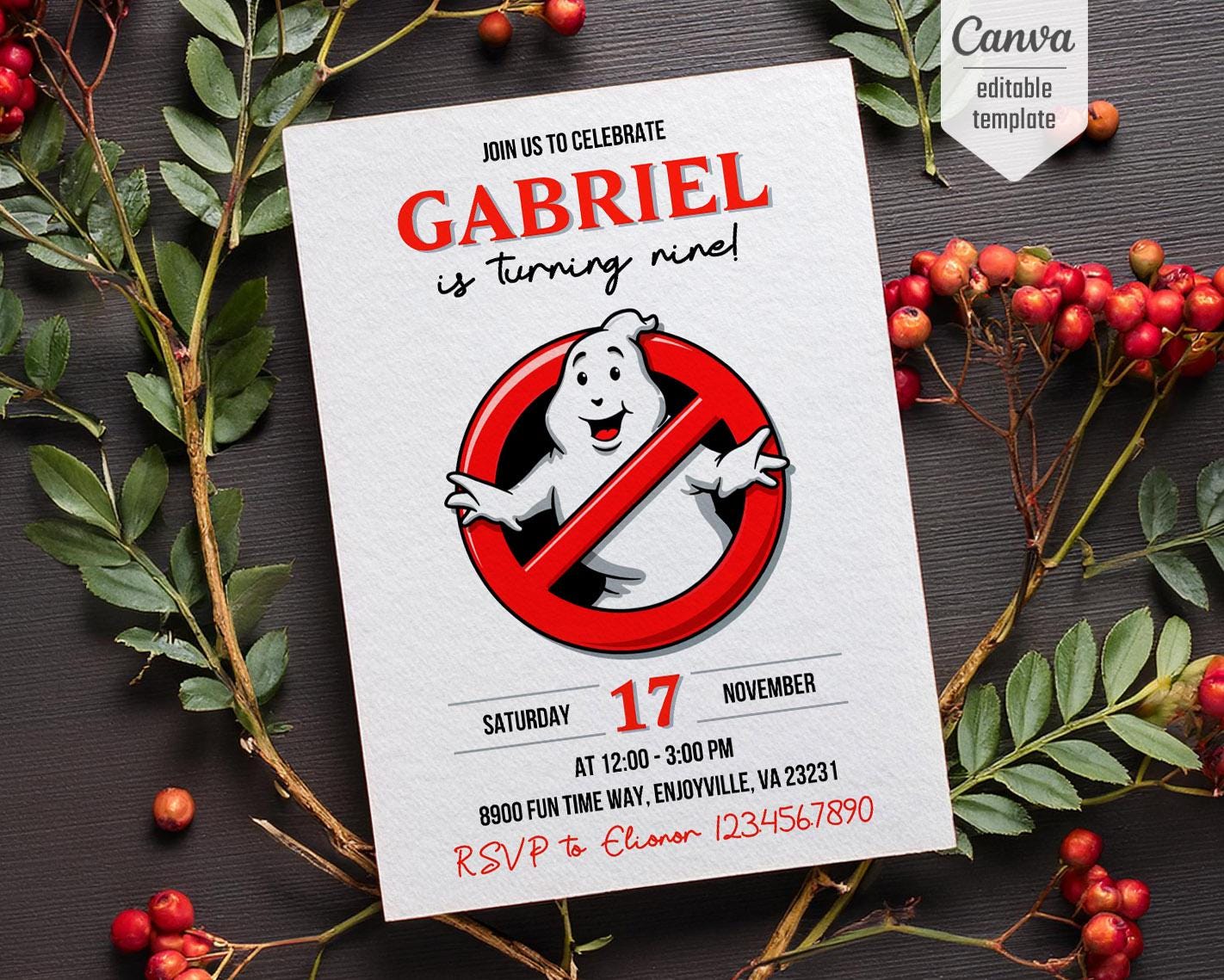Ghostbusters Birthday Invitation, Printable Editable Invite, Frozen ...