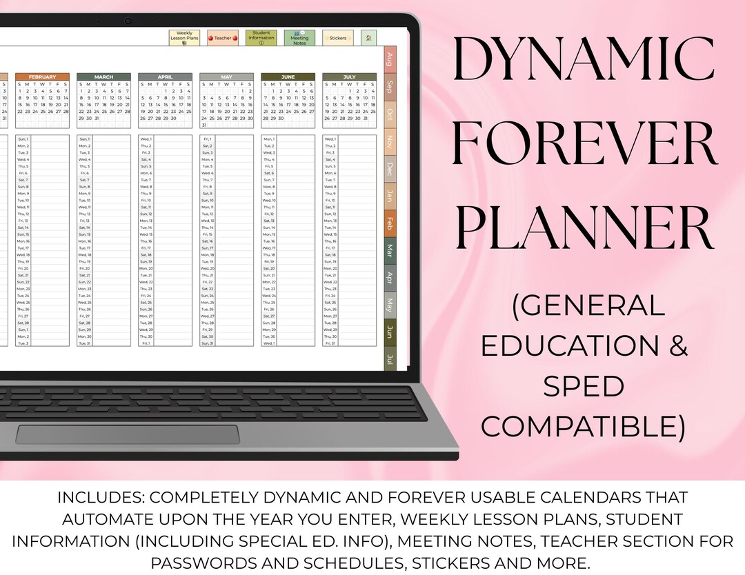 Dynamic, Use-forever, Teacher Planner (SPED and GEN Ed COMPATIBLE ...