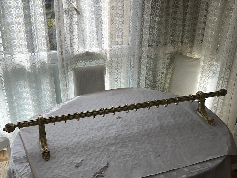 Antique Brass Curtain Rod - Etsy
