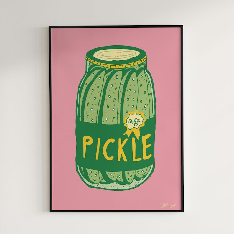 Pickle-trend Poster-moderner Stil,poster Essen,retro Malerei, Küche ...