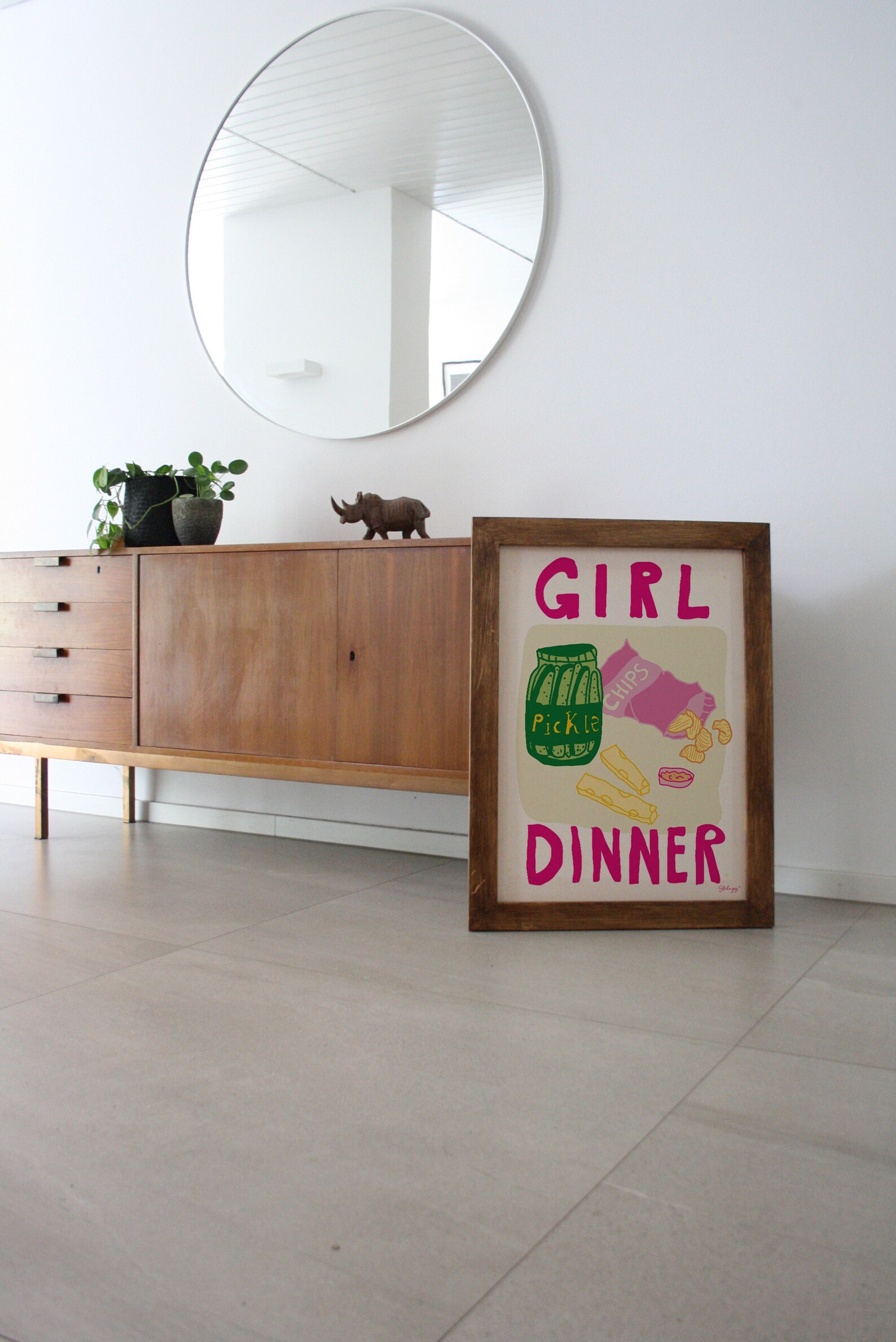 Girl Dinner-tiktok Trend Poster-moderner Stil,poster Essen,retro Essen ...