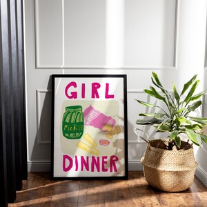Girl Dinner-tiktok Trend Poster-moderner Stil,poster Essen,retro Essen ...