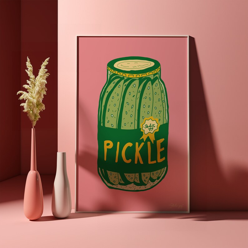 Pickle-trend Poster-moderner Stil,poster Essen,retro Malerei, Küche ...