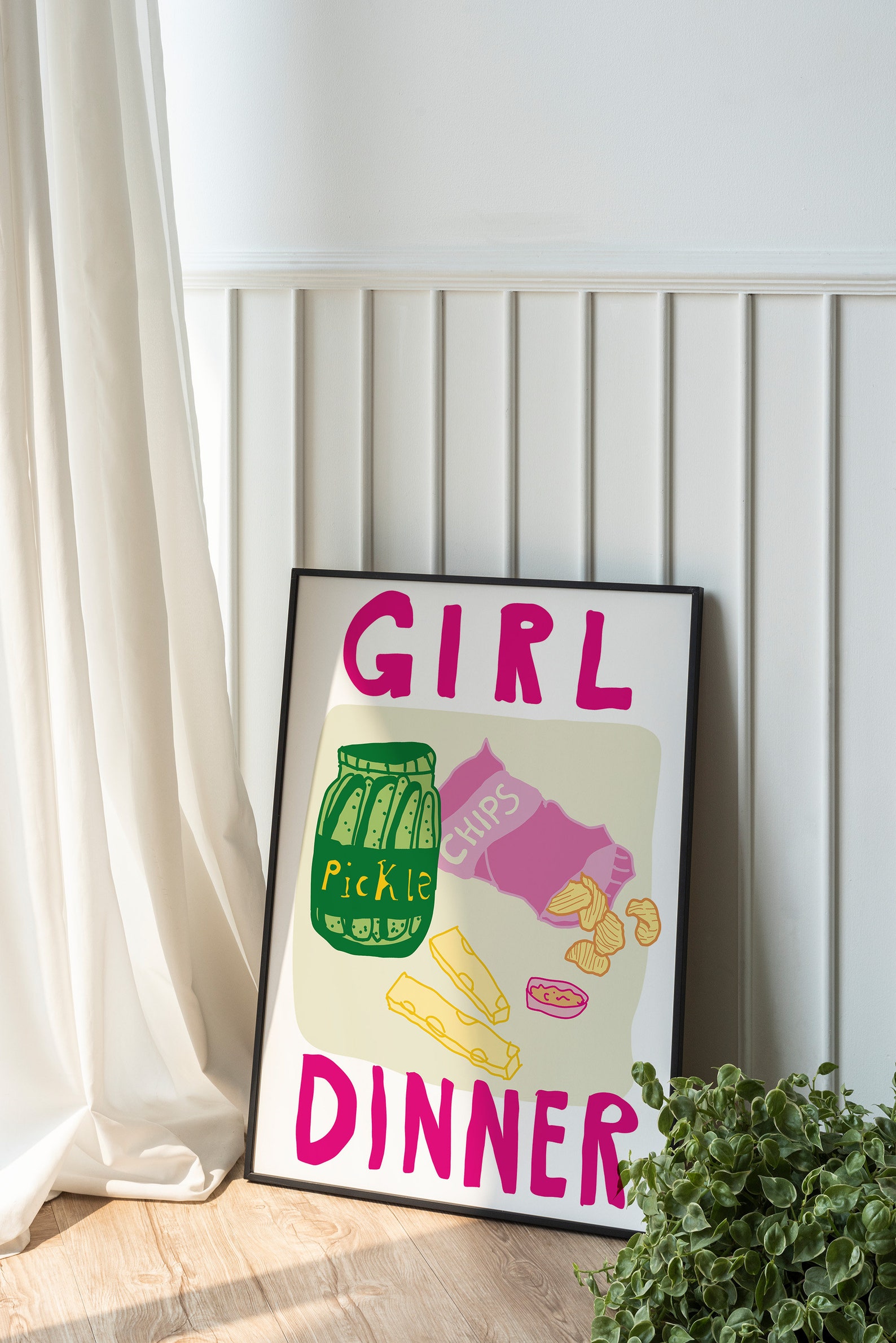 Girl Dinner-tiktok Trend Poster-moderner Stil,poster Essen,retro Essen ...
