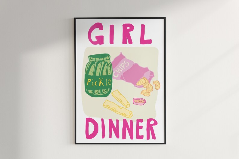 Girl Dinner-tiktok Trend Poster-moderner Stilposter - Etsy