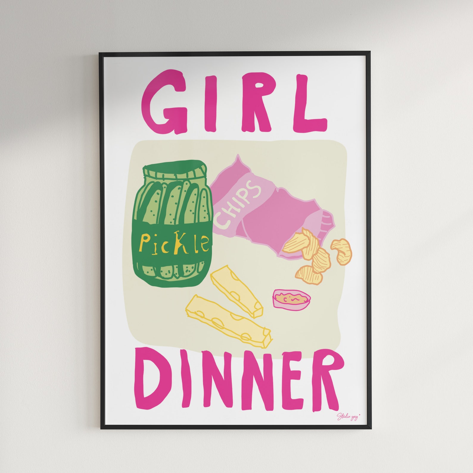 Girl Dinner-tiktok Trend Poster-moderner Stil,poster Essen,retro Essen ...