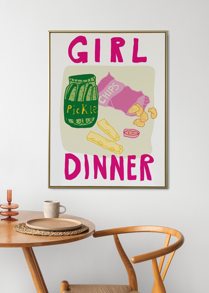 Girl Dinner-tiktok Trend Poster-moderner Stilposter - Etsy