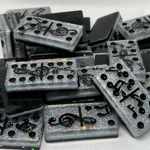Music-themed Resin Domino Set, Handmade Game Night Gift, Piano Teacher ...