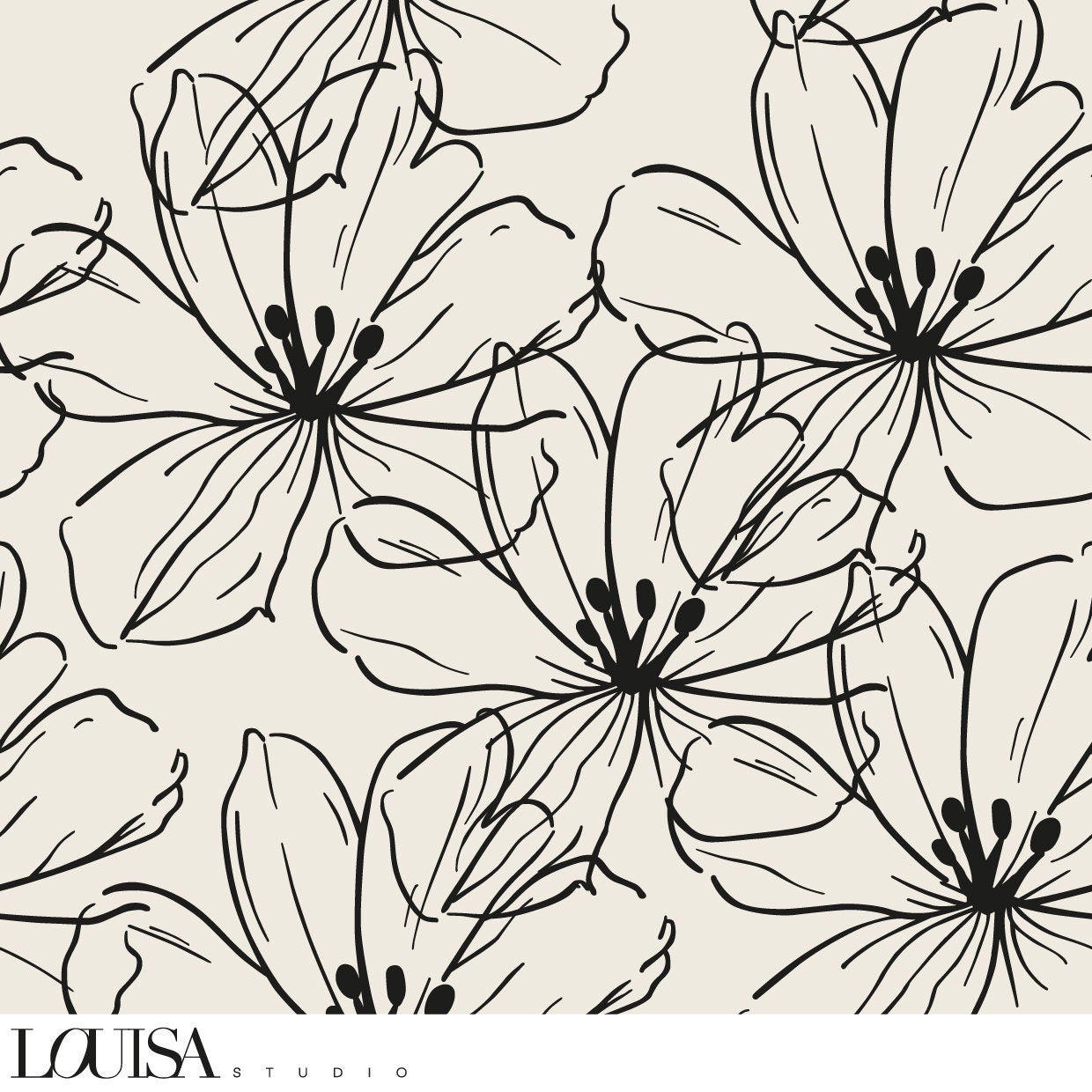 EPS AI Vector Flowers Seamless Pattern - Etsy