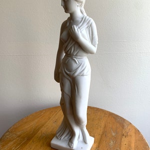 Vintage Marble Goddess Statue / White Stone Female Statue / Goddess ...