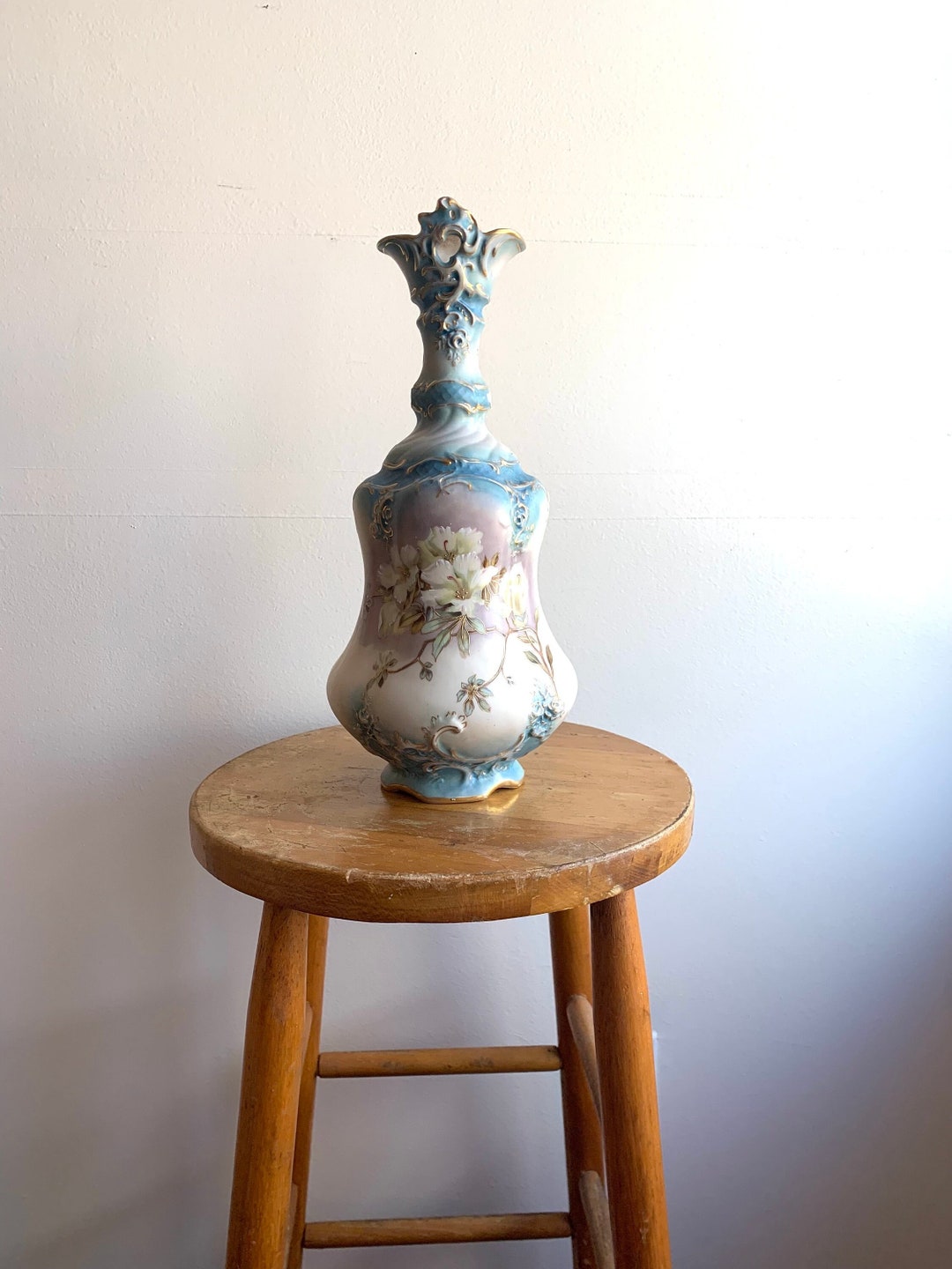 Antique Robert Hanke Porcelain Vase: Austrian Blue Lily Vase - Etsy
