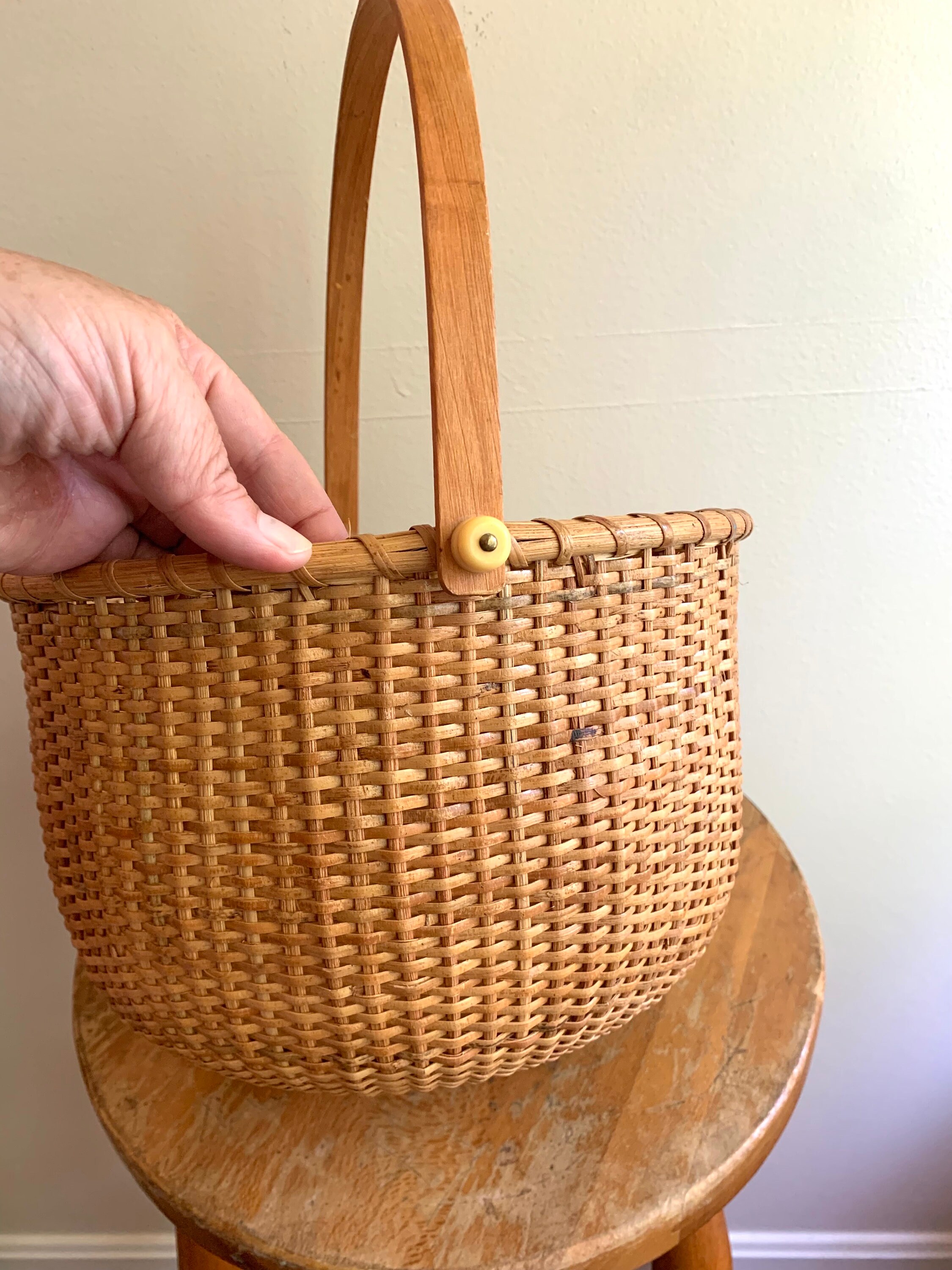 Vintage Nantucket Wicker Basket / Vintage Wicker / Nautical Basket ...