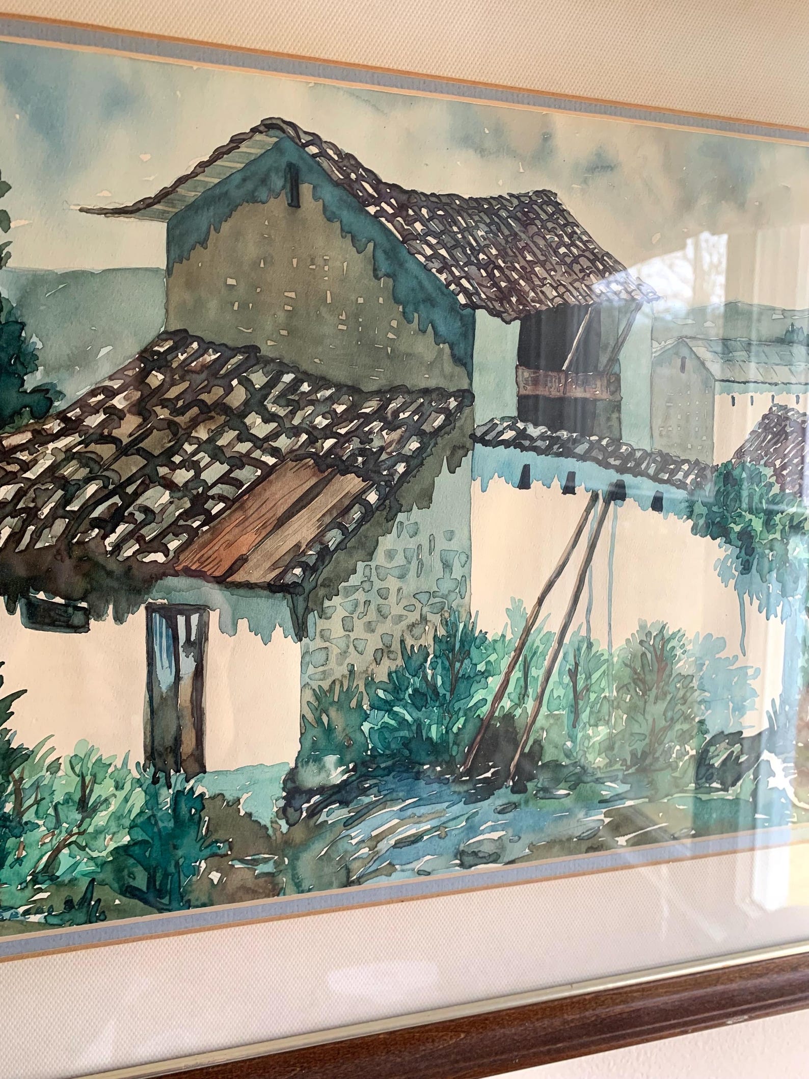 Vintage Peru Village Watercolor Painting - Signed Framed Landscape - Etsy