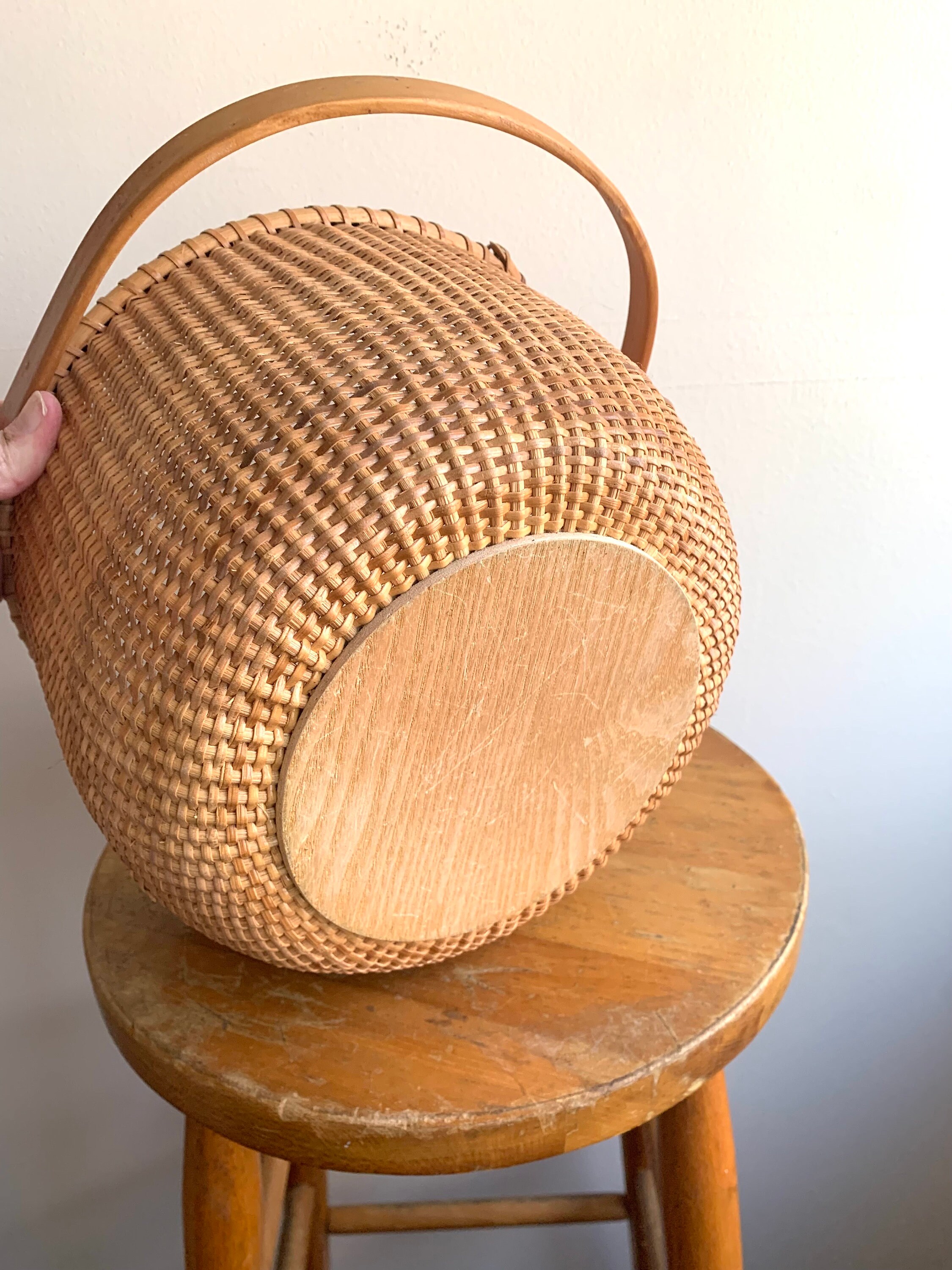 Vintage Nantucket Wicker Basket / Vintage Wicker / Nautical Basket ...