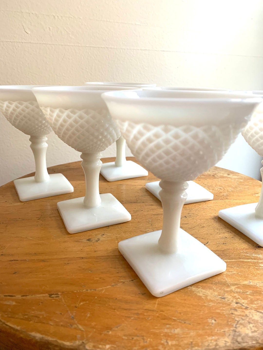 Westmoreland Vintage Milk Glass/ Tall Stem Milk Glass/vintage Champagne ...