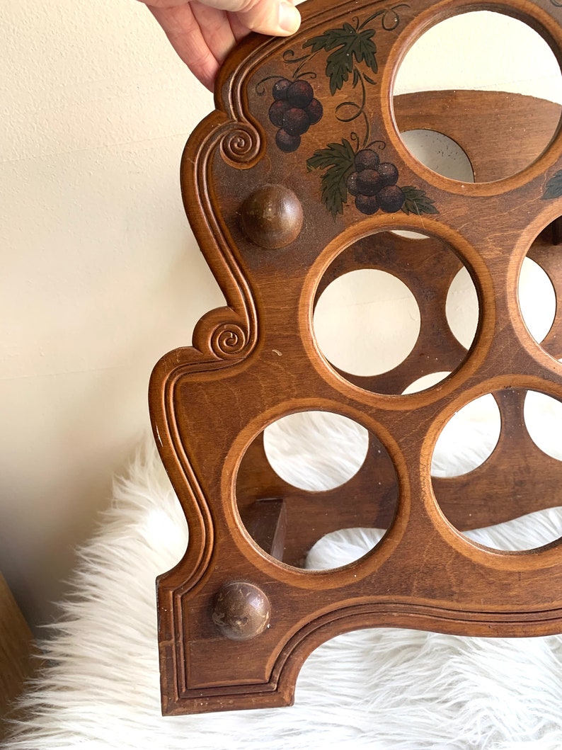 Vintage Wooden Wine Rack / Vintage Bottle Storage / MCM Wine Rack ...