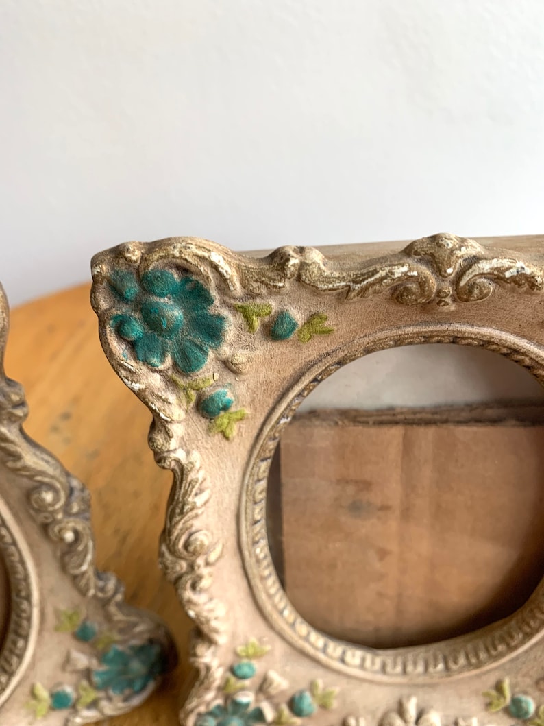 Vintage Mini Handmade Picture Frame Set / Small Ornate Picture Frame ...