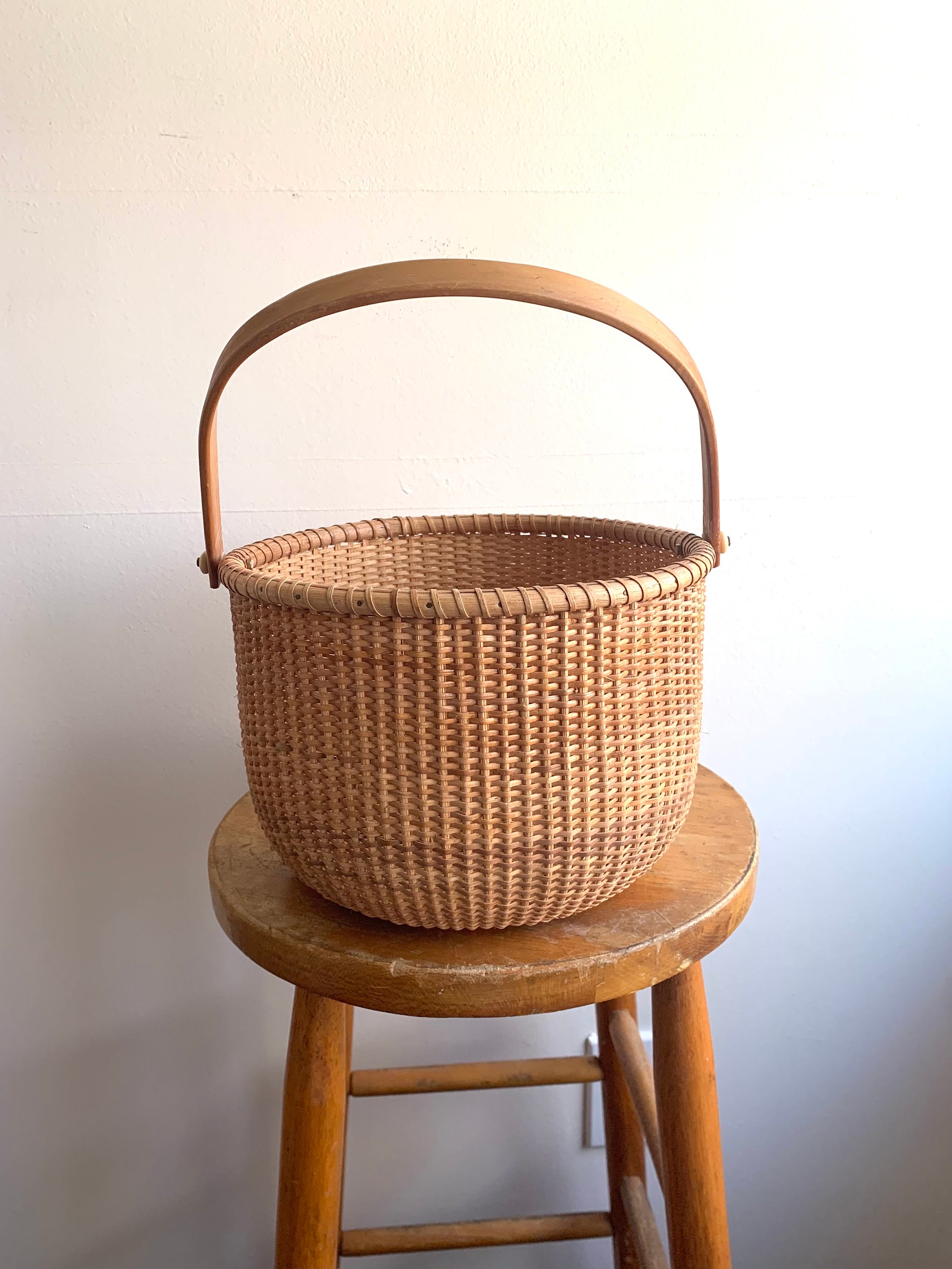 Vintage Nantucket Wicker Basket / Vintage Wicker / Nautical Basket ...