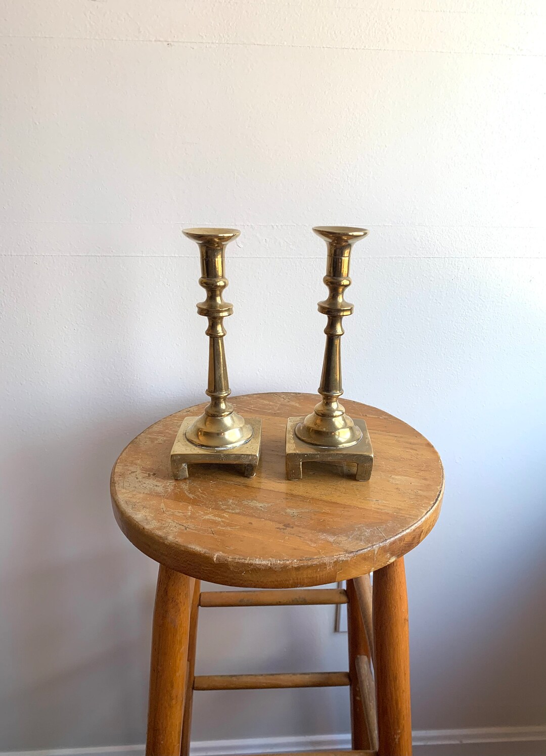 Antique Rare Brass Candlesticks/ Vintage Brass Candlesticks/ 18th ...