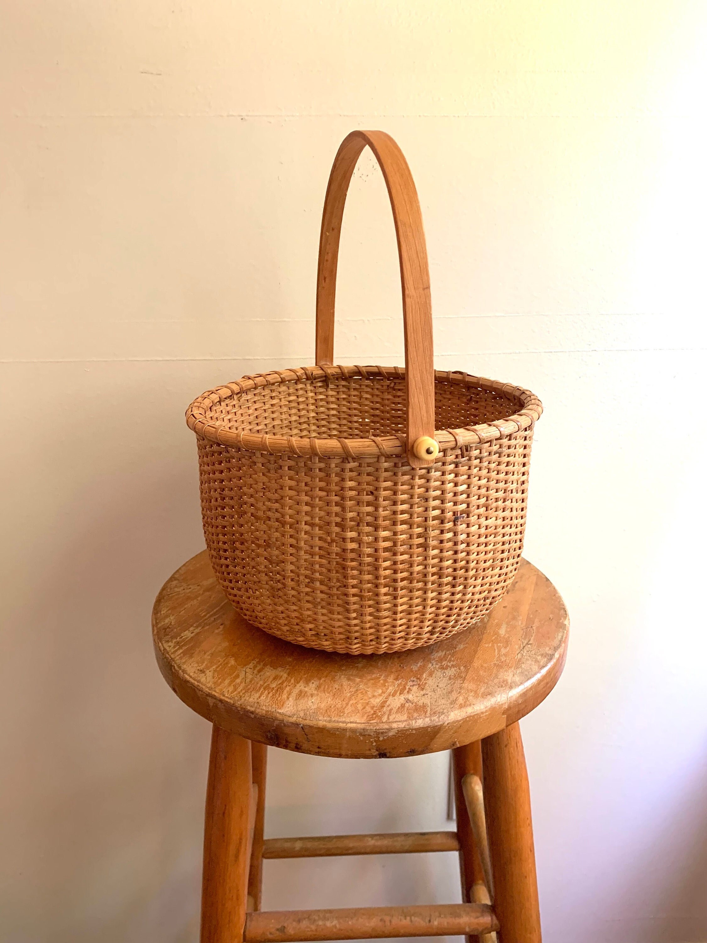 Vintage Nantucket Wicker Basket / Vintage Wicker / Nautical Basket ...