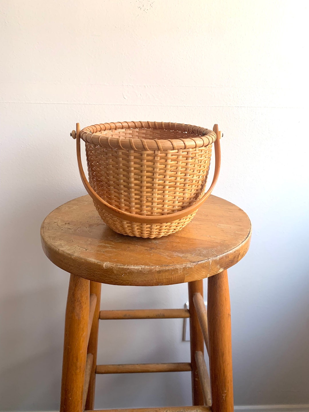 Vintage Nantucket Wicker Basket / Vintage Wicker / Nautical Basket ...