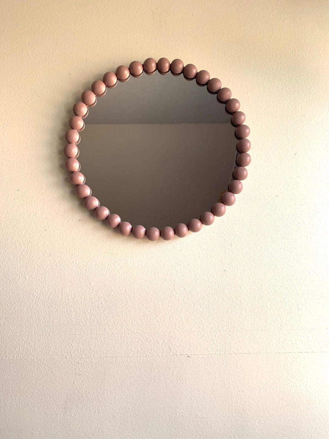 Pink Bobbin Mirror/ Round Mirror/ Modern Mirror/unique Mirror/ Pink ...