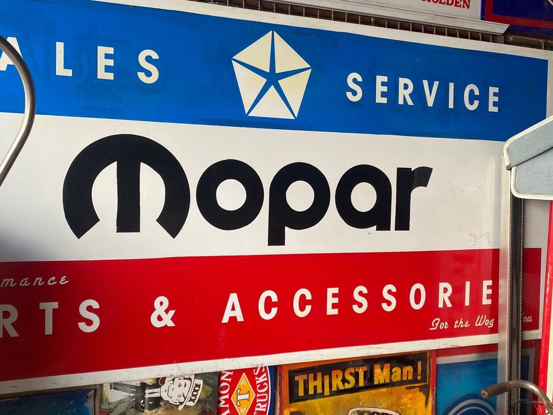 Chrysler Signs Mopar Large Metal Garage Sign 8foot X 4 Foot Metal Signs ...