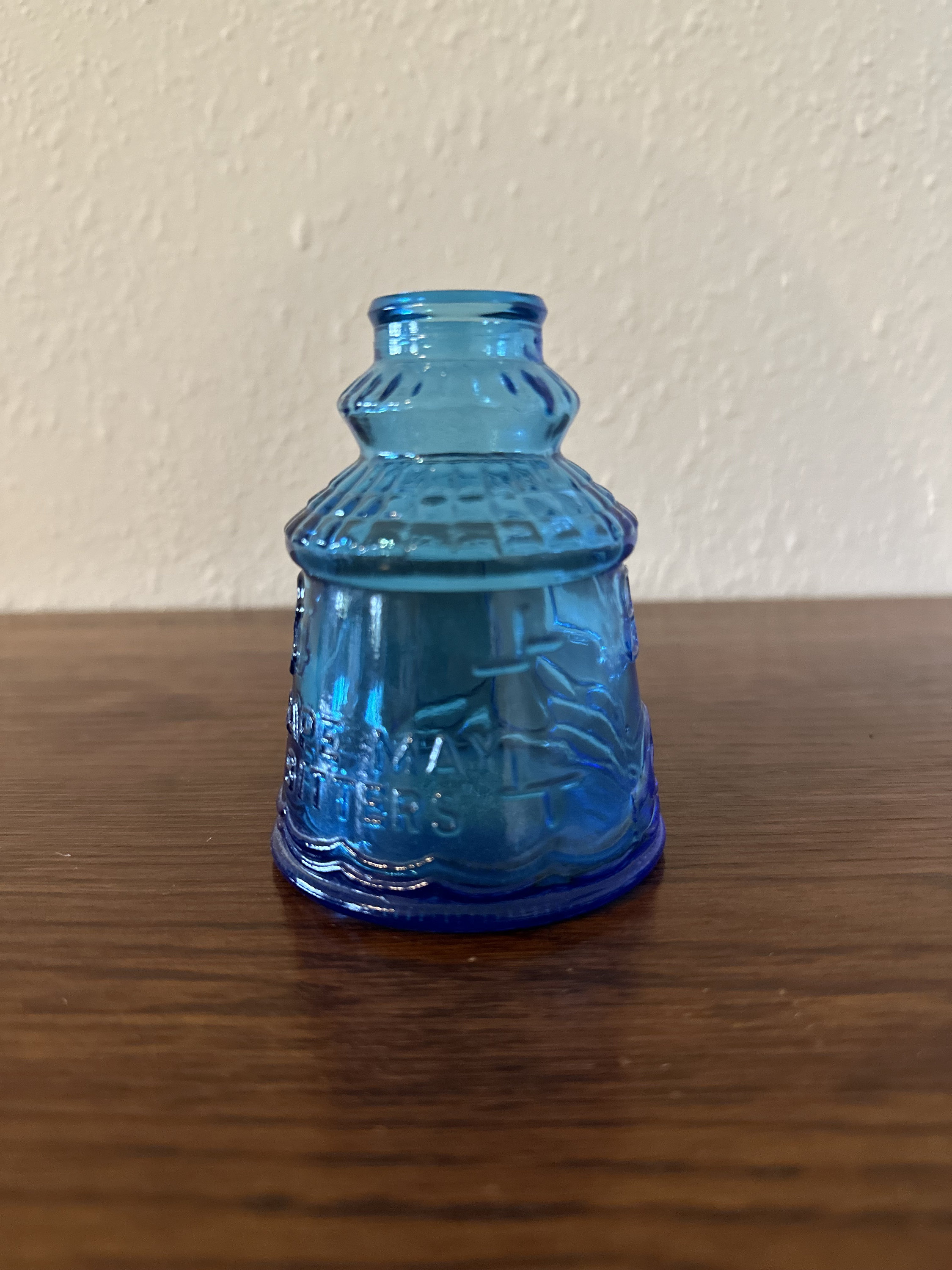Vintage Wheaton Cape May Bitters Glass - Apothecary Blue Glass - Etsy